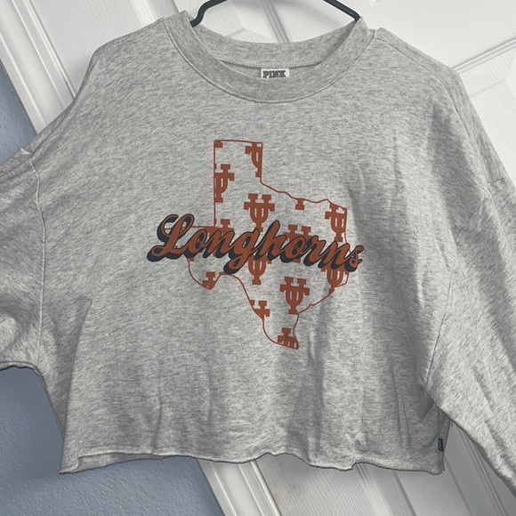 PINK Victoria's Secret | Jackets & Coats | Texas Longhorn Cropped Crew ...